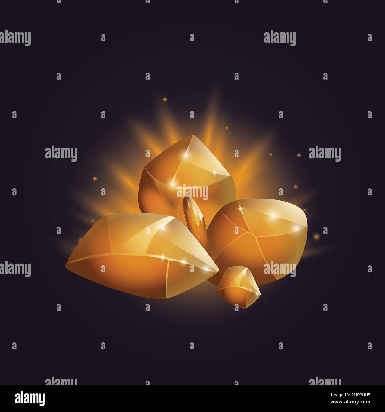 Crystals and natural minerals. Cartoon Magic Gemstones. Game assets ...