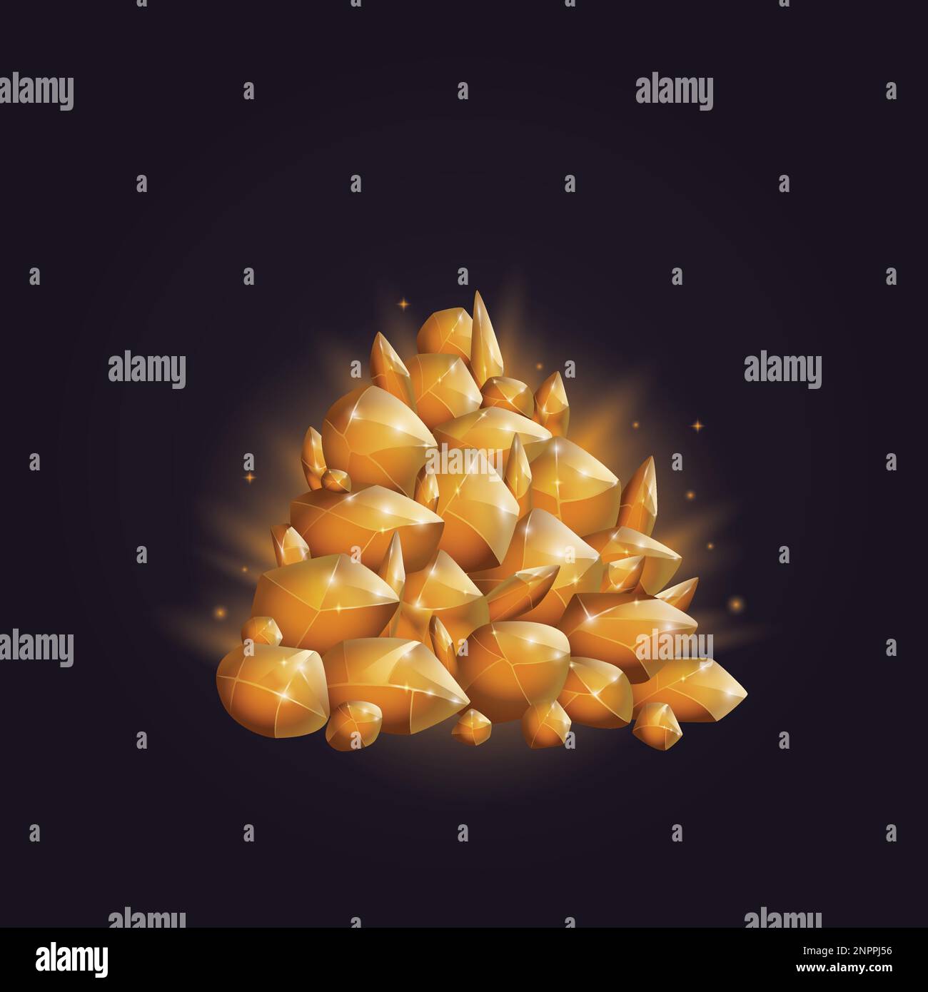 Crystals and natural minerals. Cartoon Magic Gemstones. Game assets ...