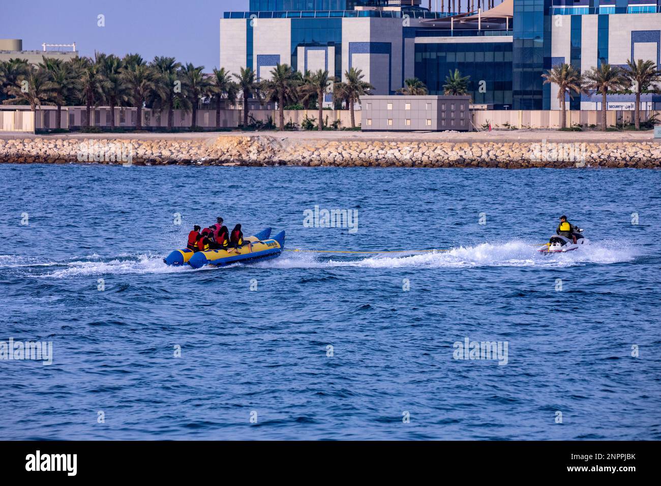 Beautiful view of sea activities for tourists in Persian Gulf. Manama ...