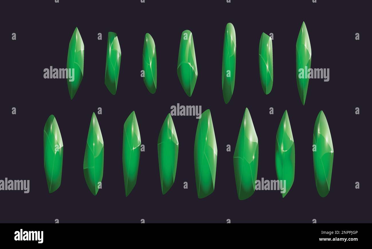 Crystals and natural minerals collection. Cartoon Magic Gemstones set ...