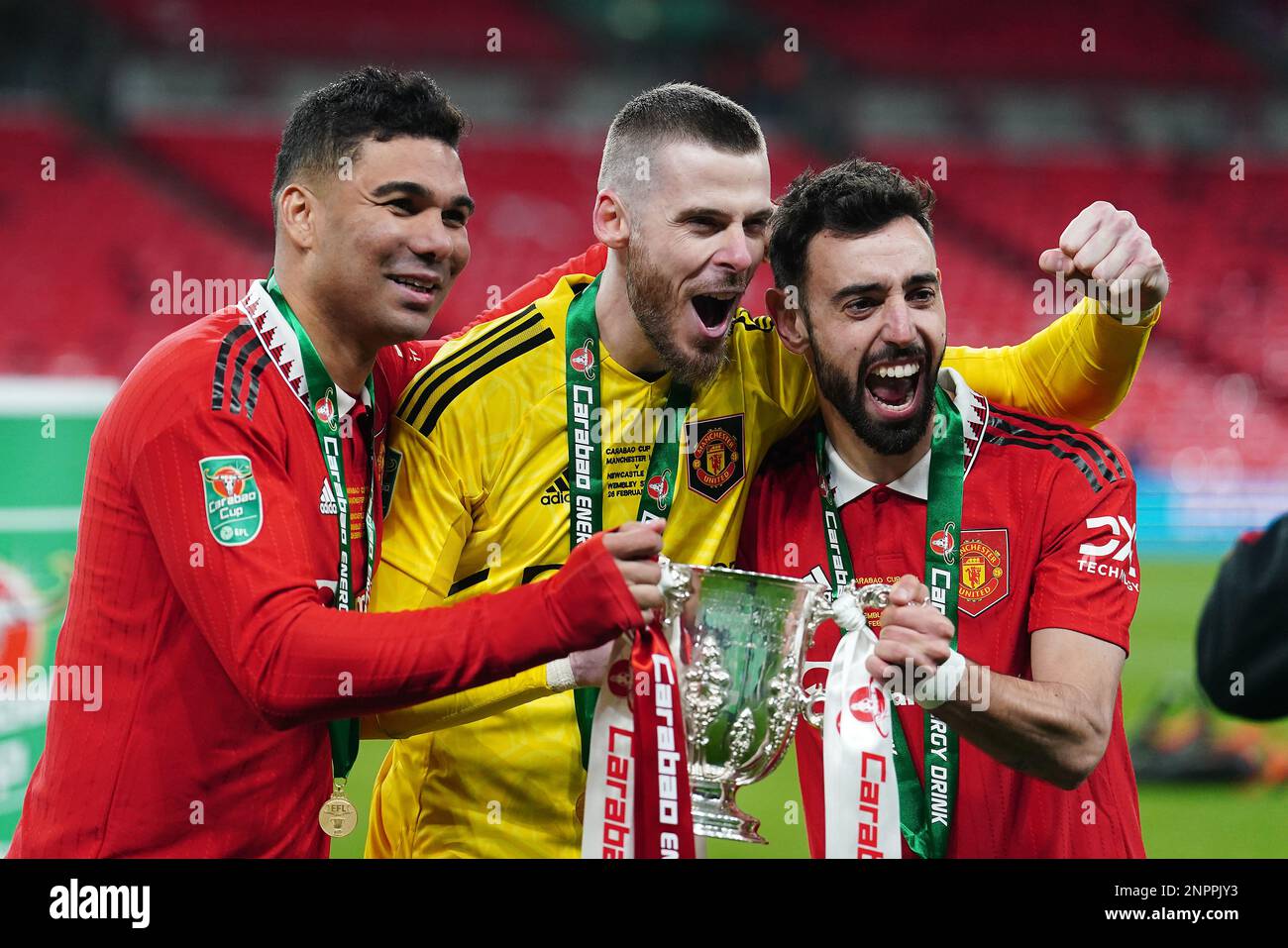 (Left-right) Manchester United's Casemiro, Manchester United goalkeeper ...