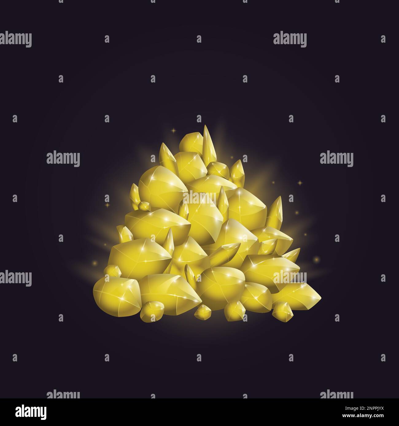 Crystals and natural minerals. Cartoon Magic Gemstones. Game assets ...