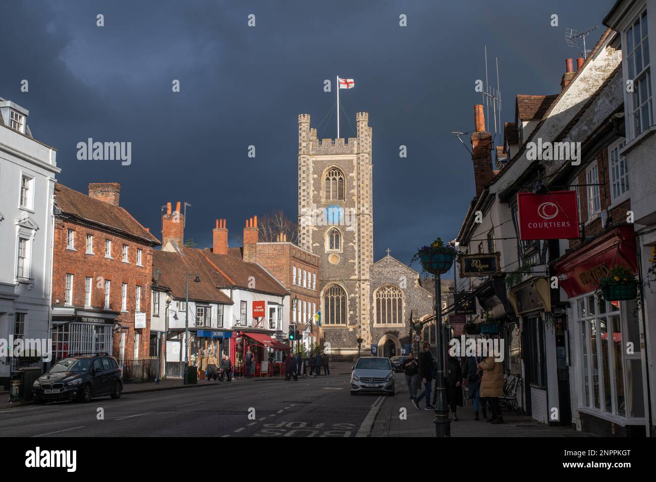 Storm over St Mary's Church, Henley Stock Photo - Alamy