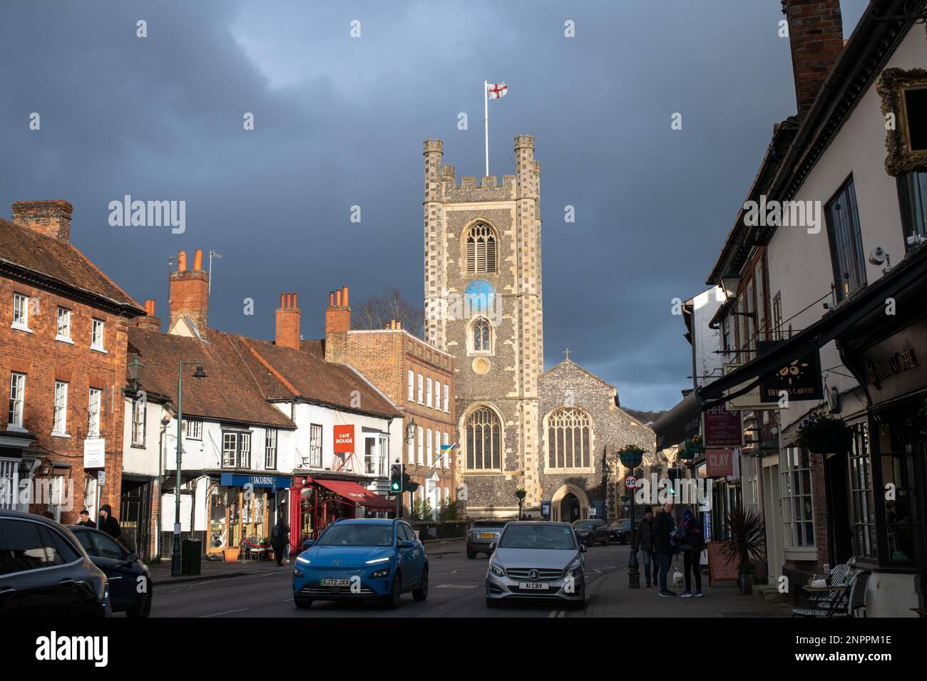 Storm over St Mary's Church, Henley Stock Photo - Alamy