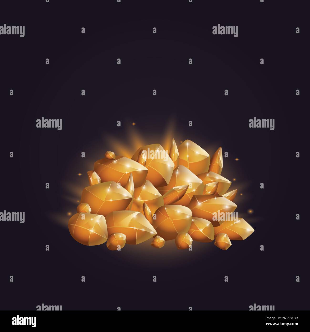 Crystals and natural minerals. Cartoon Magic Gemstones. Game assets ...