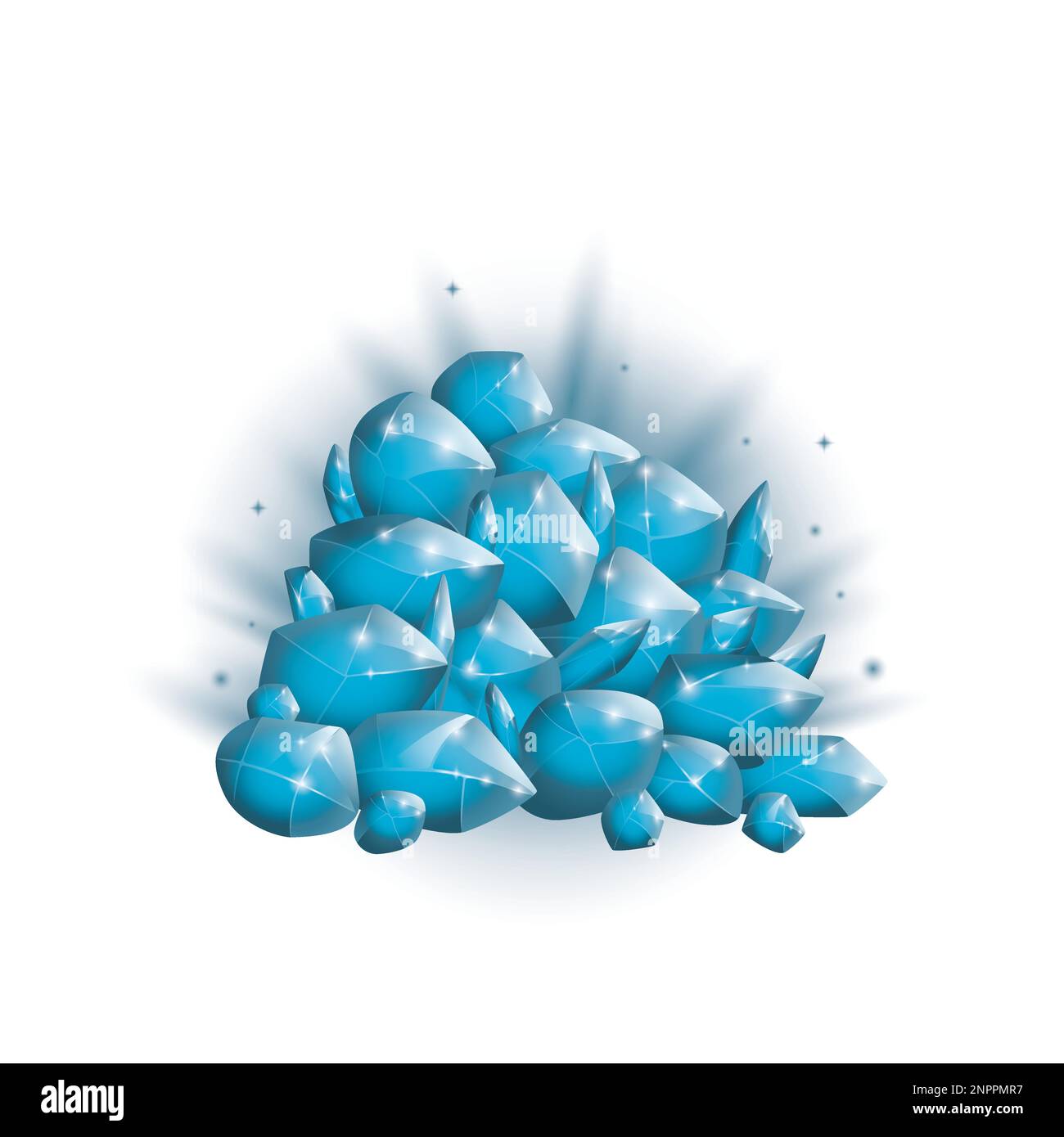 Crystals and natural minerals. Cartoon Magic Gemstones. Game assets ...