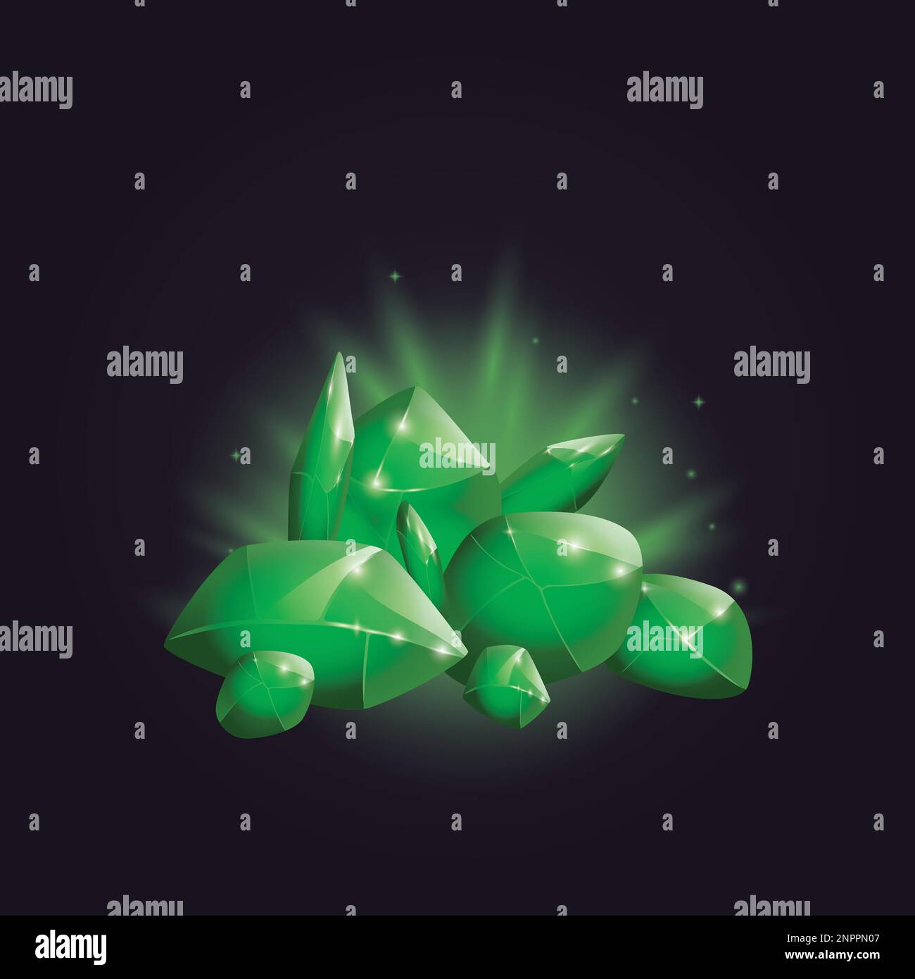 Crystals and natural minerals. Cartoon Magic Gemstones. Game assets ...