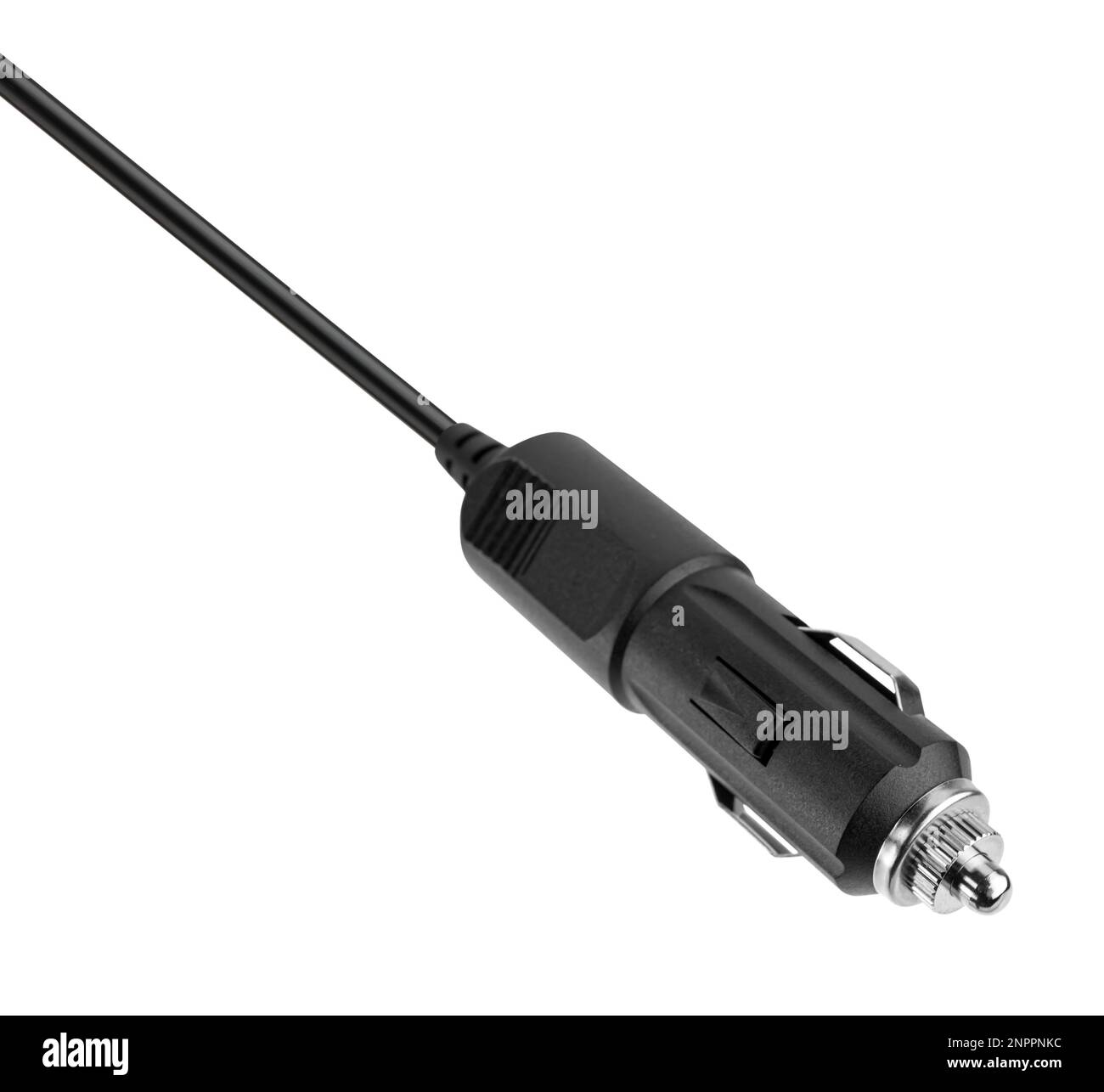 cable and cigarette lighter plug isolated on white background Stock ...