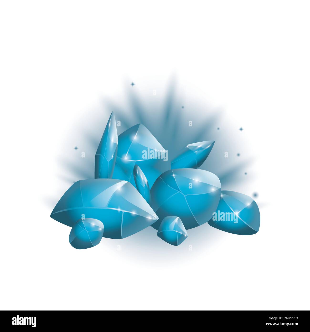 Crystals and natural minerals. Cartoon Magic Gemstones. Game assets ...