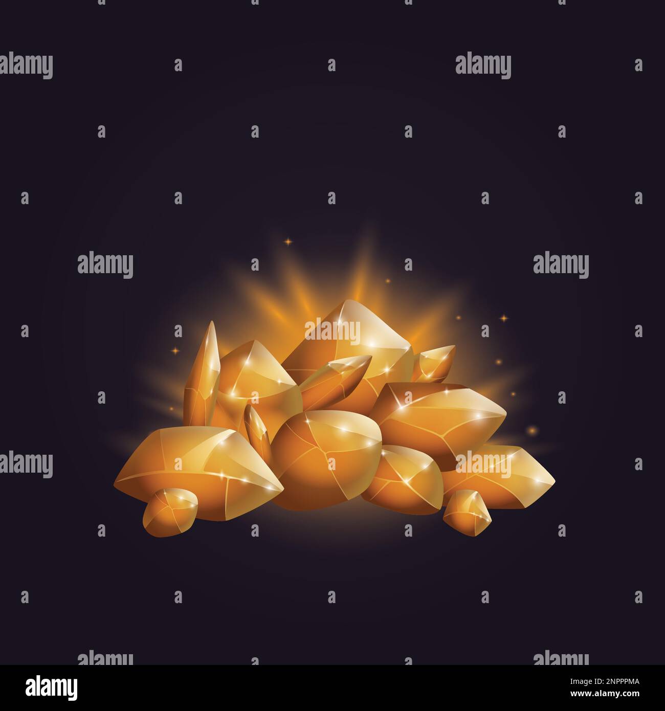 Crystals and natural minerals. Cartoon Magic Gemstones. Game assets ...