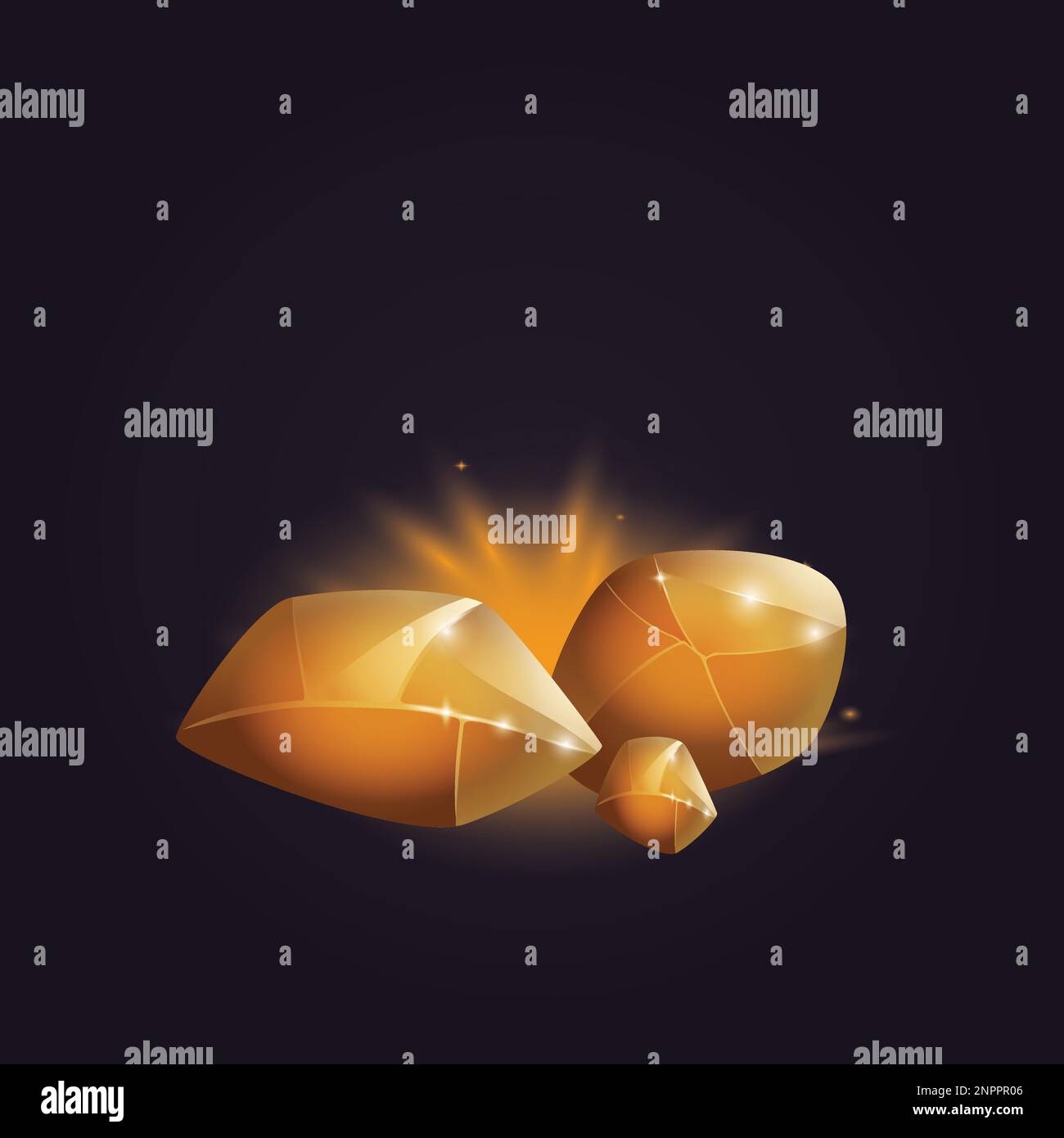 Crystals and natural minerals. Cartoon Magic Gemstones. Game assets ...