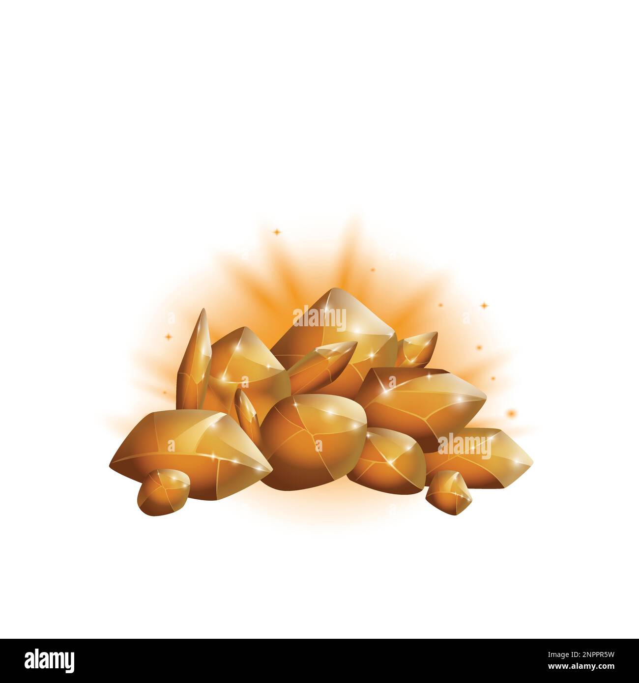 Crystals and natural minerals. Cartoon Magic Gemstones. Game assets ...