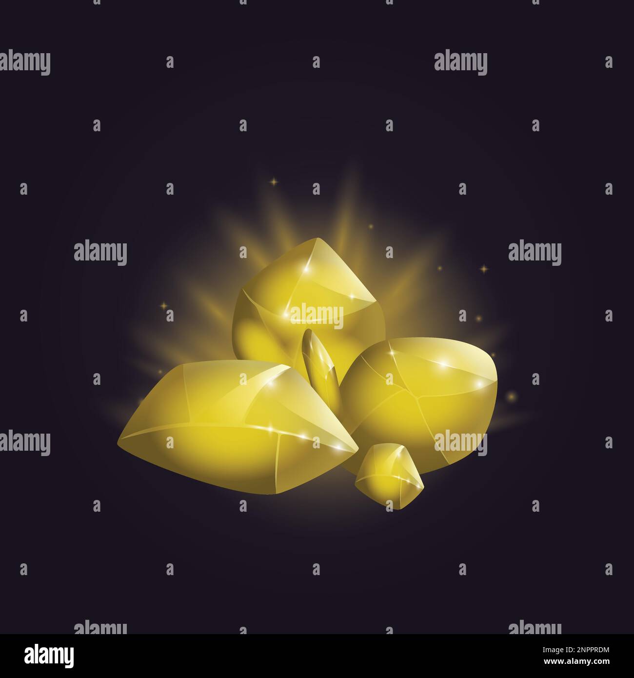 Crystals and natural minerals. Cartoon Magic Gemstones. Game assets ...