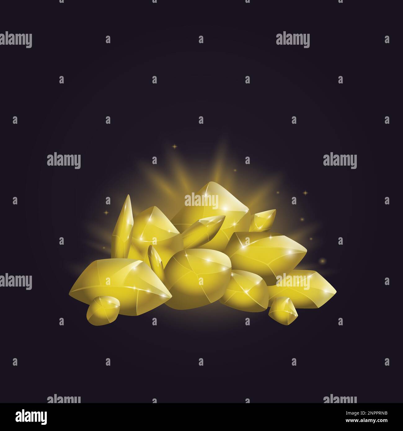 Crystals and natural minerals. Cartoon Magic Gemstones. Game assets ...