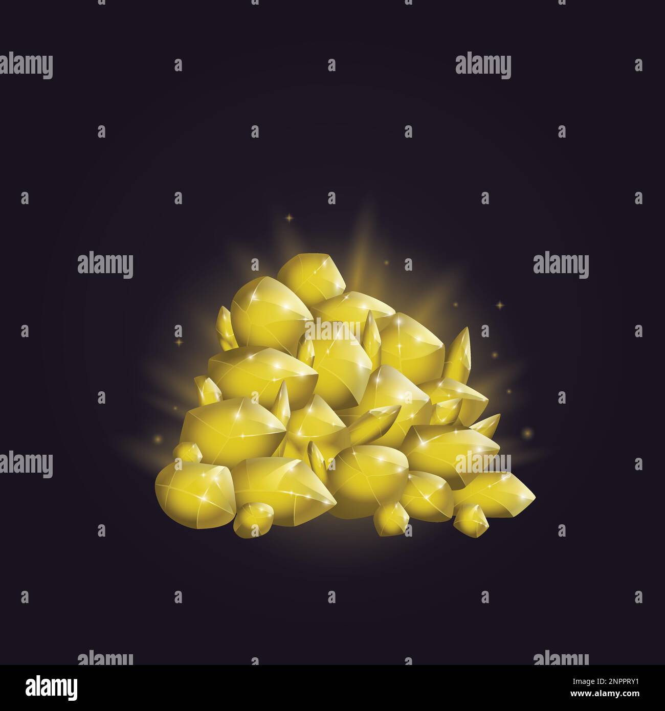 Crystals and natural minerals. Cartoon Magic Gemstones. Game assets ...