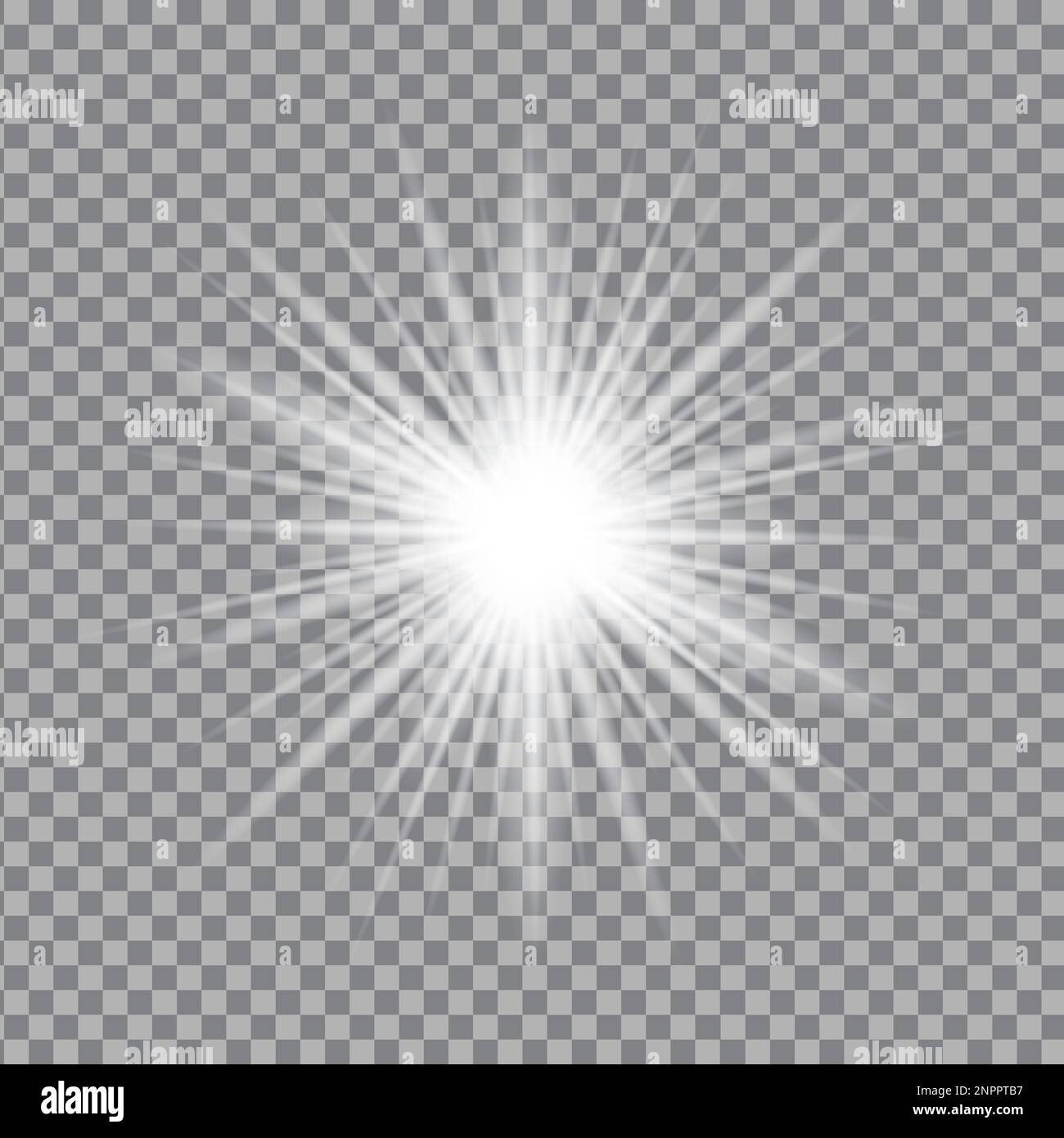 White light glow effect, light rays. Radiant flash, lens flare, vector ...