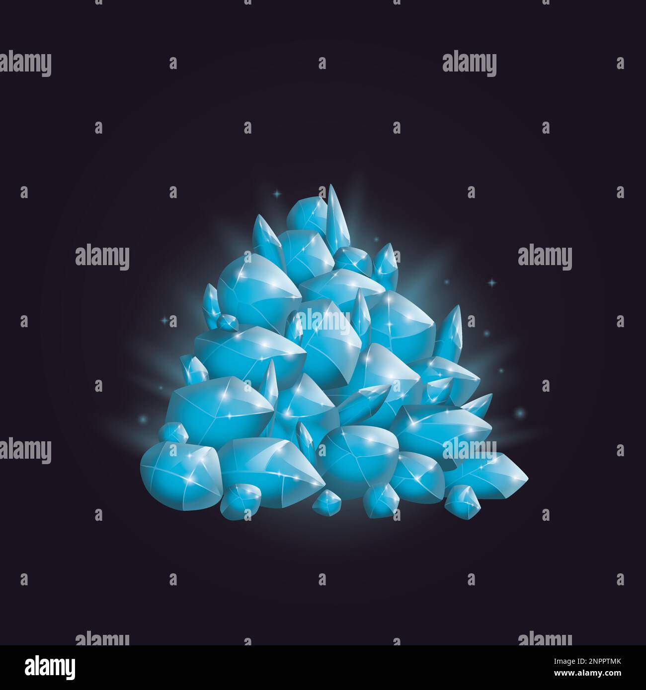 Crystals and natural minerals. Cartoon Magic Gemstones. Game assets ...