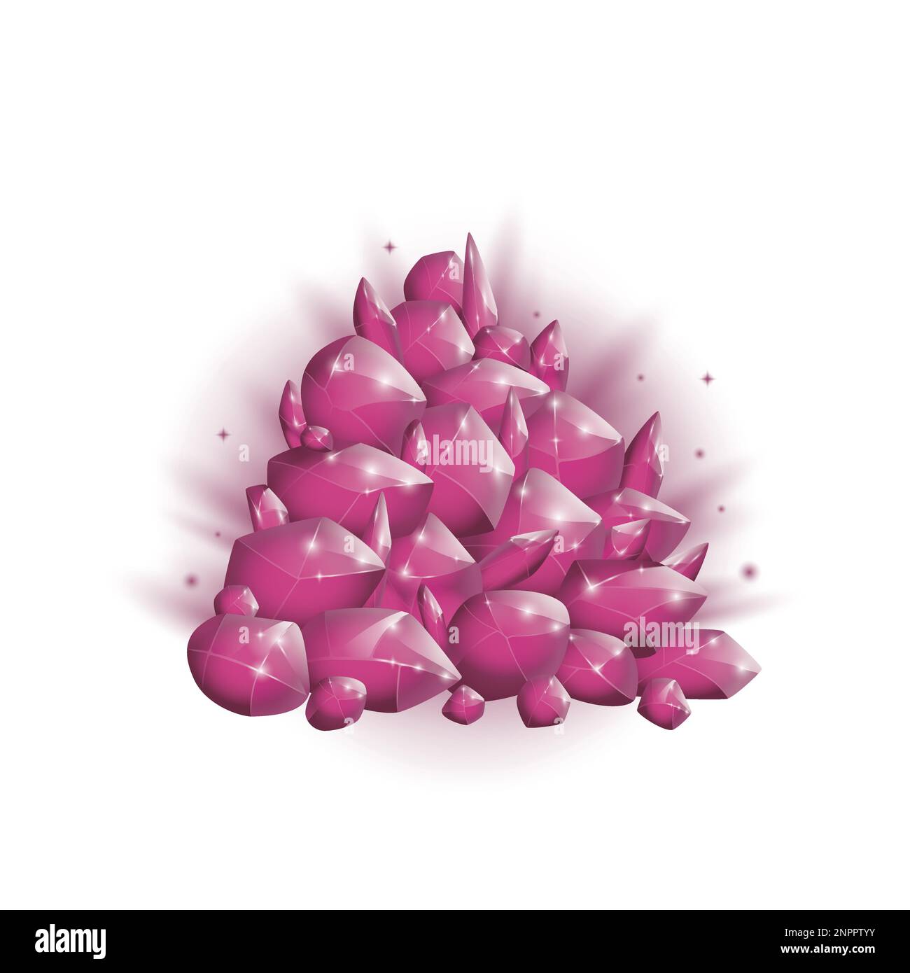 Crystals and natural minerals. Cartoon Magic Gemstones. Game assets ...