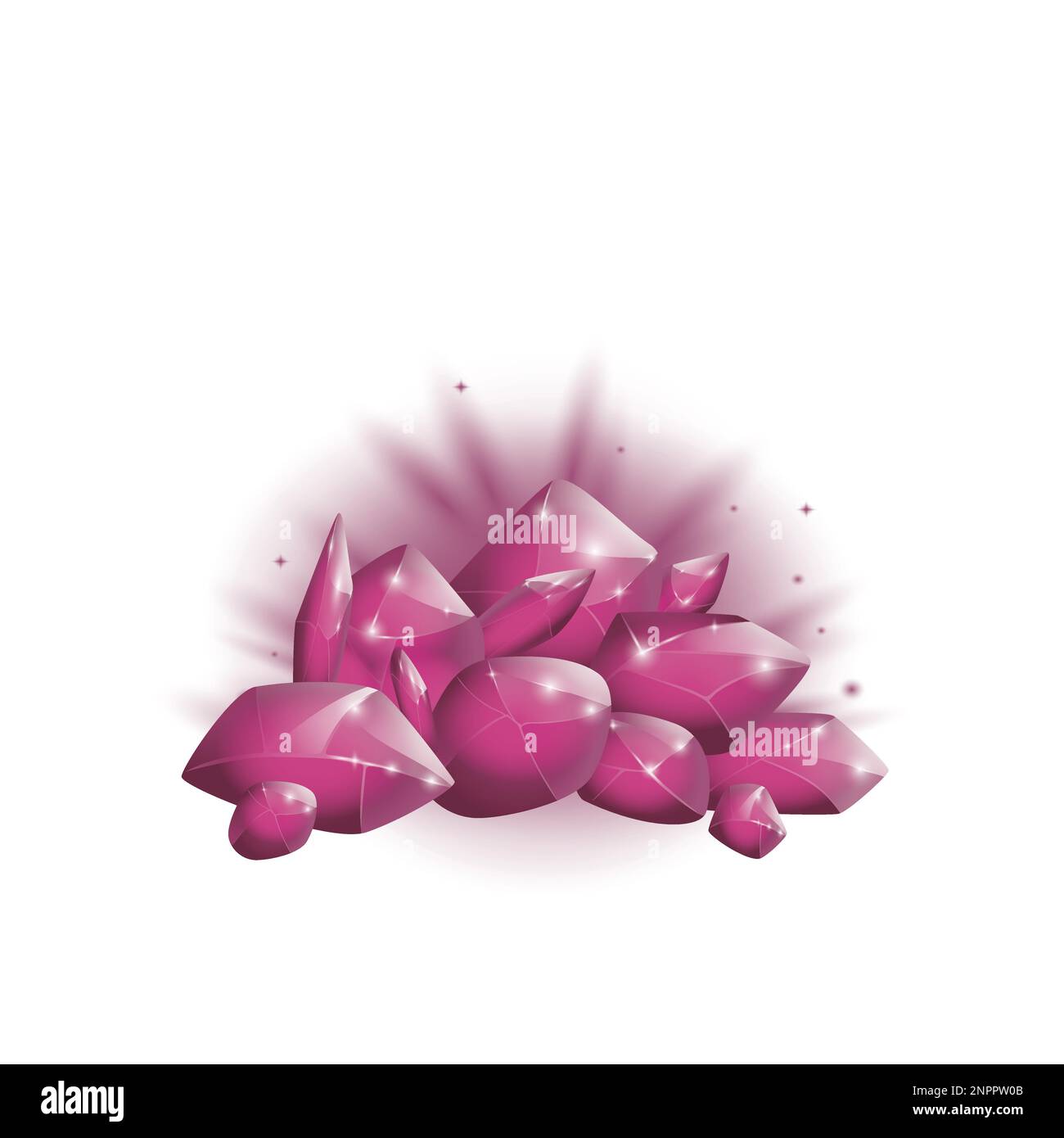 Crystals and natural minerals. Cartoon Magic Gemstones. Game assets ...