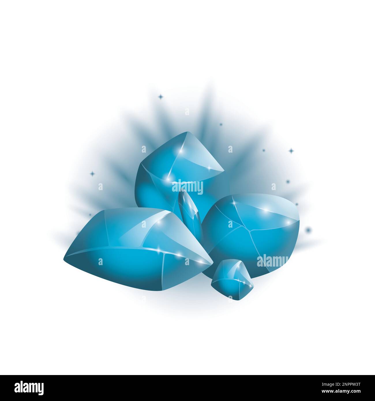 Crystals and natural minerals. Cartoon Magic Gemstones. Game assets ...