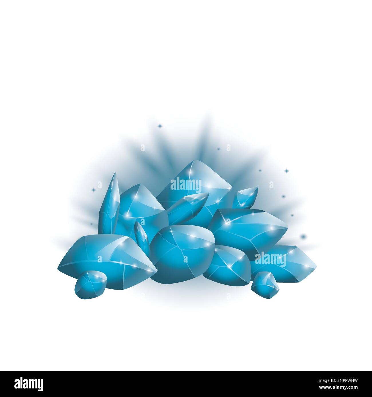 Crystals and natural minerals. Cartoon Magic Gemstones. Game assets ...