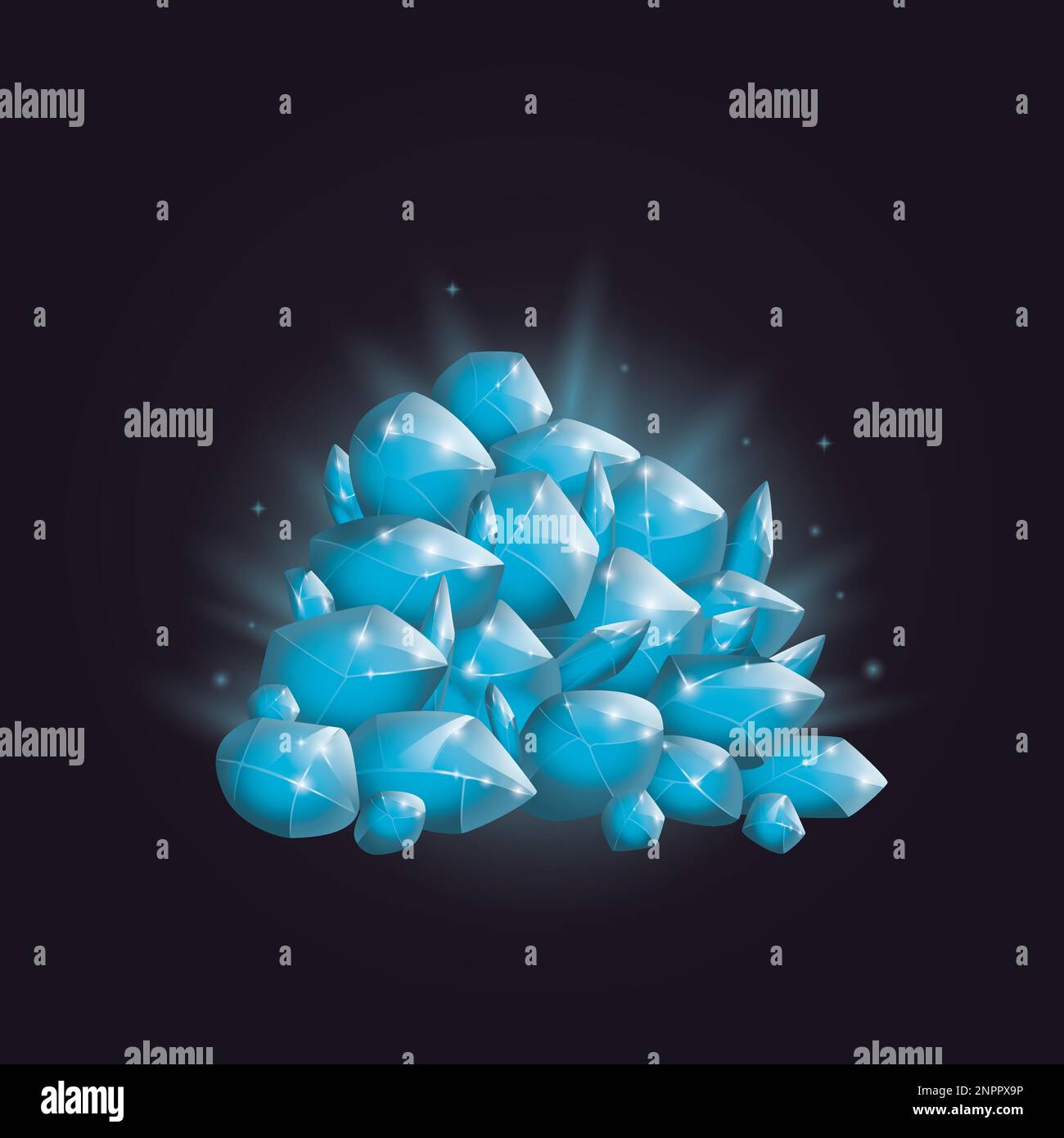 Crystals and natural minerals. Cartoon Magic Gemstones. Game assets ...