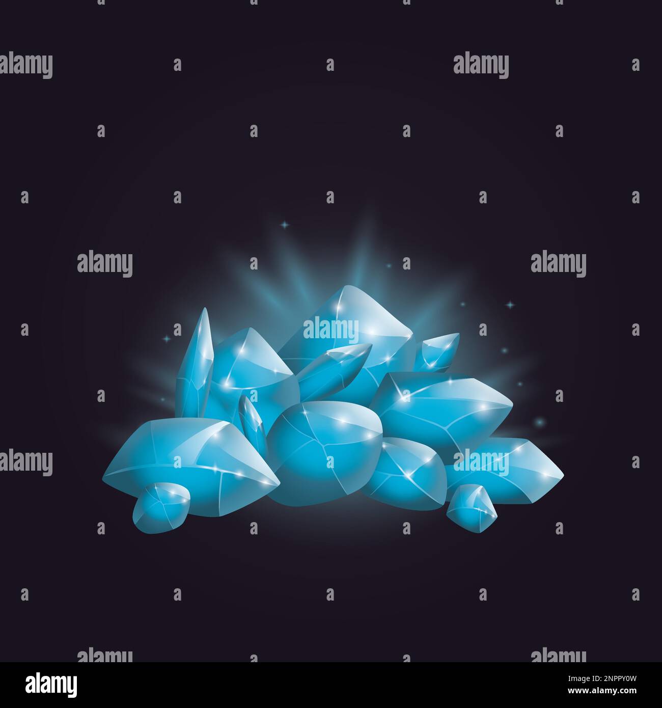 Crystals and natural minerals. Cartoon Magic Gemstones. Game assets ...