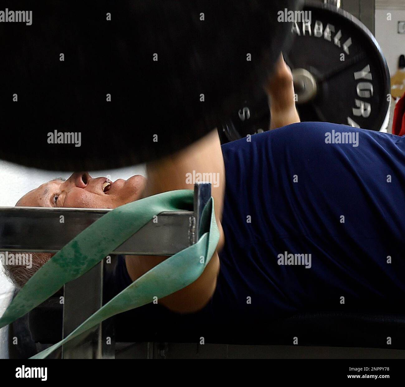 Powerlifter Jeff Beck in his home gym in Honey Brook, Pa., Tuesday July ...