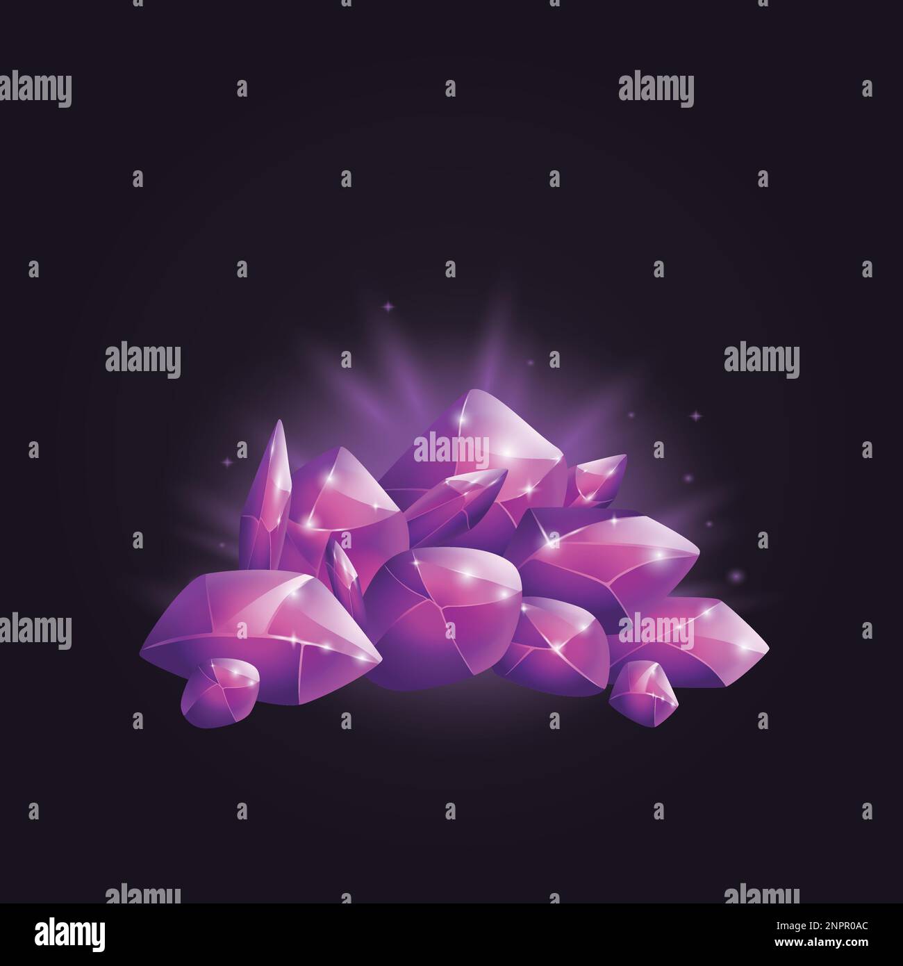 Crystals and natural minerals. Cartoon Magic Gemstones. Game assets ...
