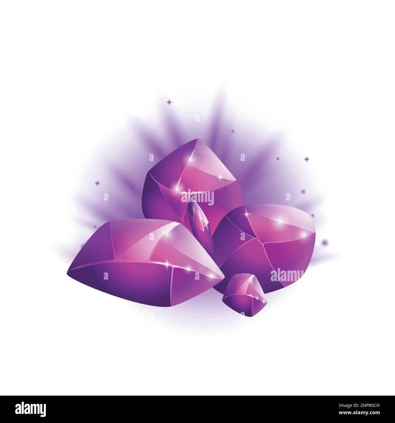 Crystals and natural minerals. Cartoon Magic Gemstones. Game assets ...