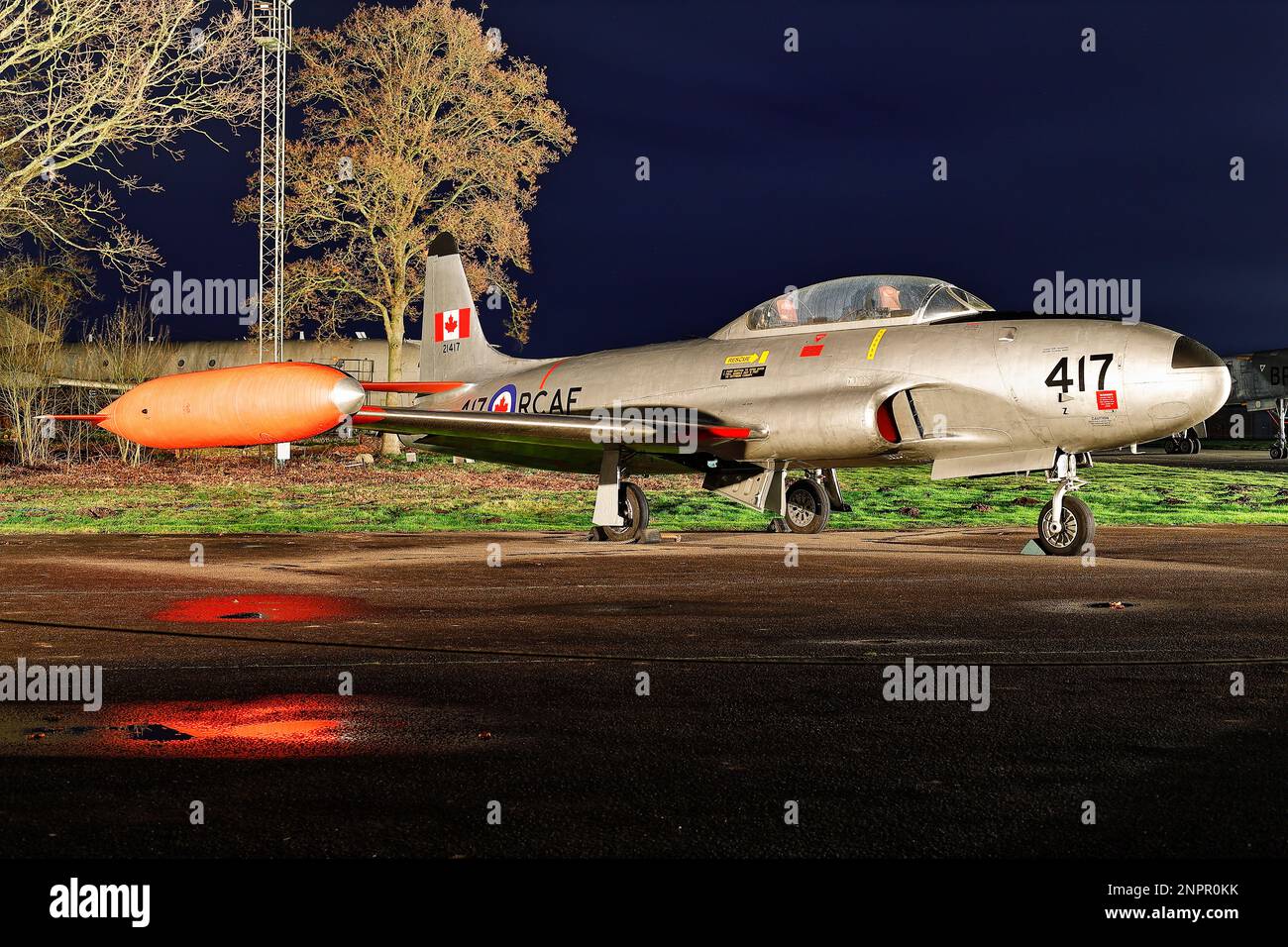 Lockheed T-33 training aircraft which is a museum exhibit at Yorkshire ...