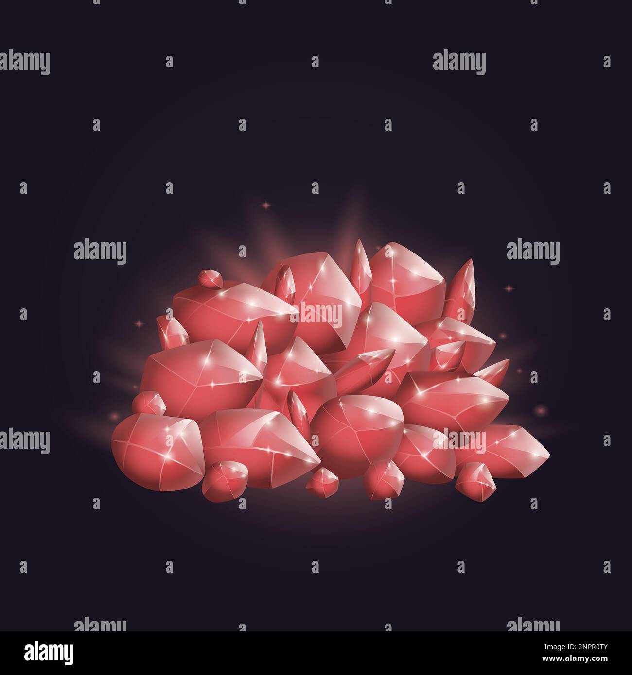 Crystals and natural minerals. Cartoon Magic Gemstones. Game assets ...