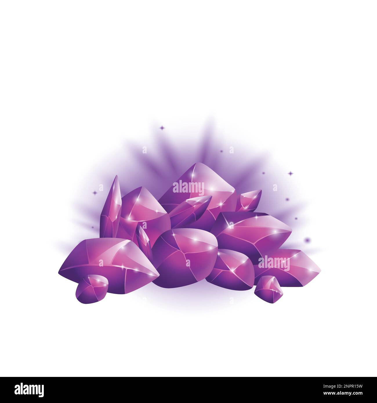 Crystals and natural minerals. Cartoon Magic Gemstones. Game assets ...