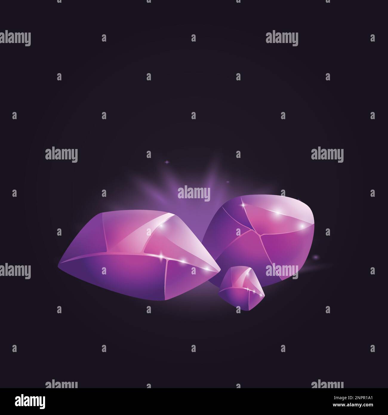 Crystals and natural minerals. Cartoon Magic Gemstones. Game assets ...