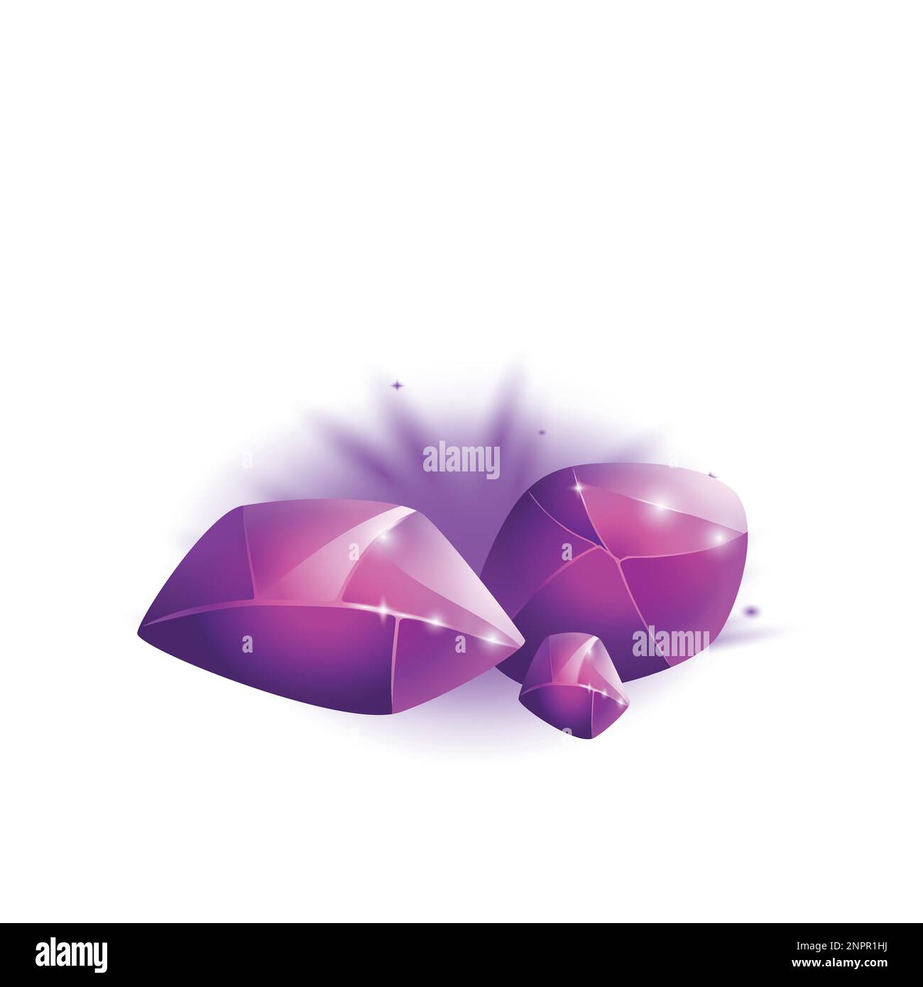 Crystals and natural minerals. Cartoon Magic Gemstones. Game assets ...