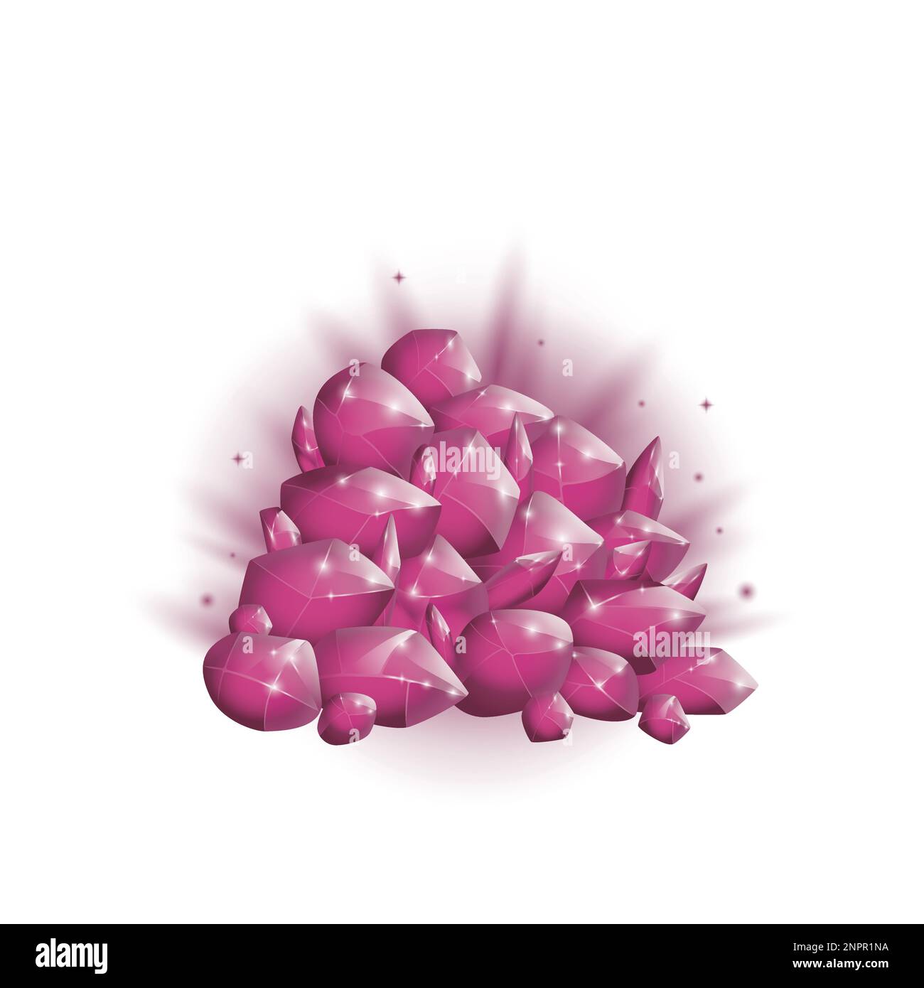 Crystals and natural minerals. Cartoon Magic Gemstones. Game assets ...