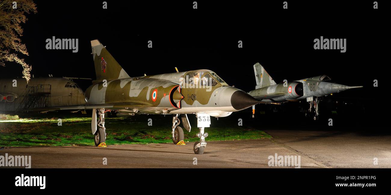 Dassault Mirage III & Dassault Mirage IV both lit up during a ...