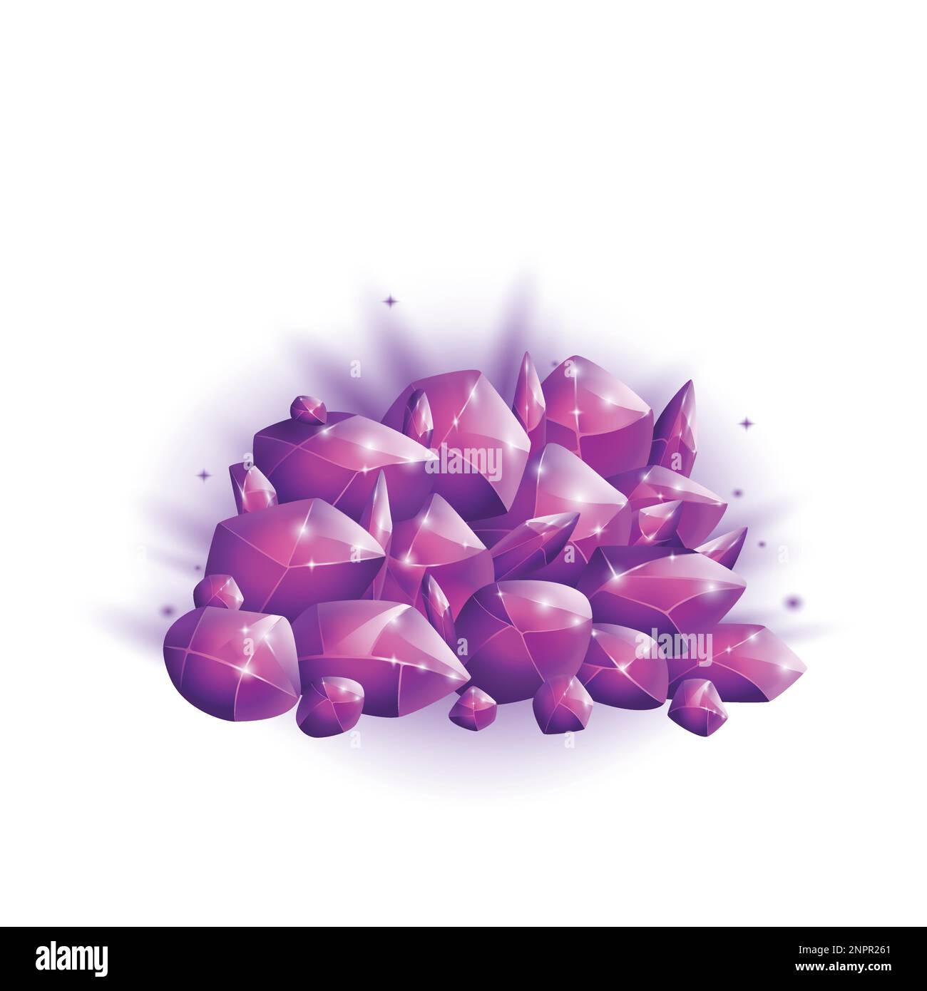 Crystals and natural minerals. Cartoon Magic Gemstones. Game assets ...