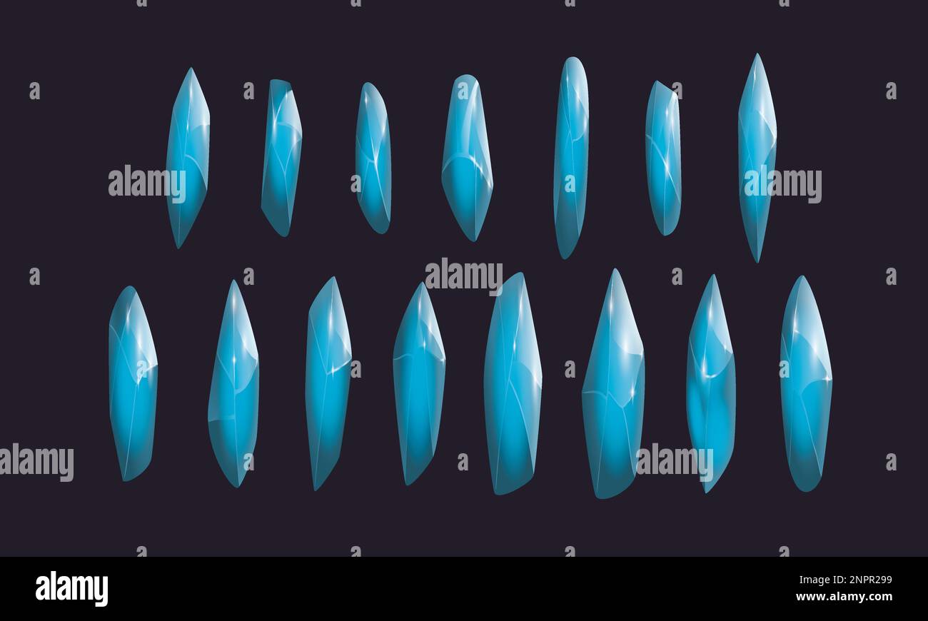 Crystals and natural minerals collection. Cartoon Magic Gemstones set ...