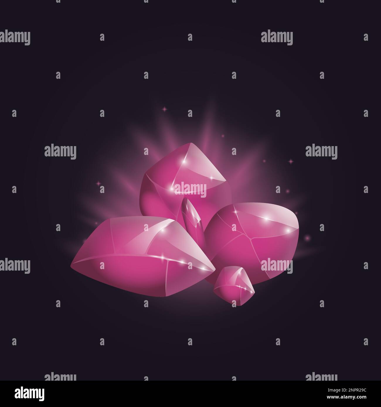 Crystals and natural minerals. Cartoon Magic Gemstones. Game assets ...