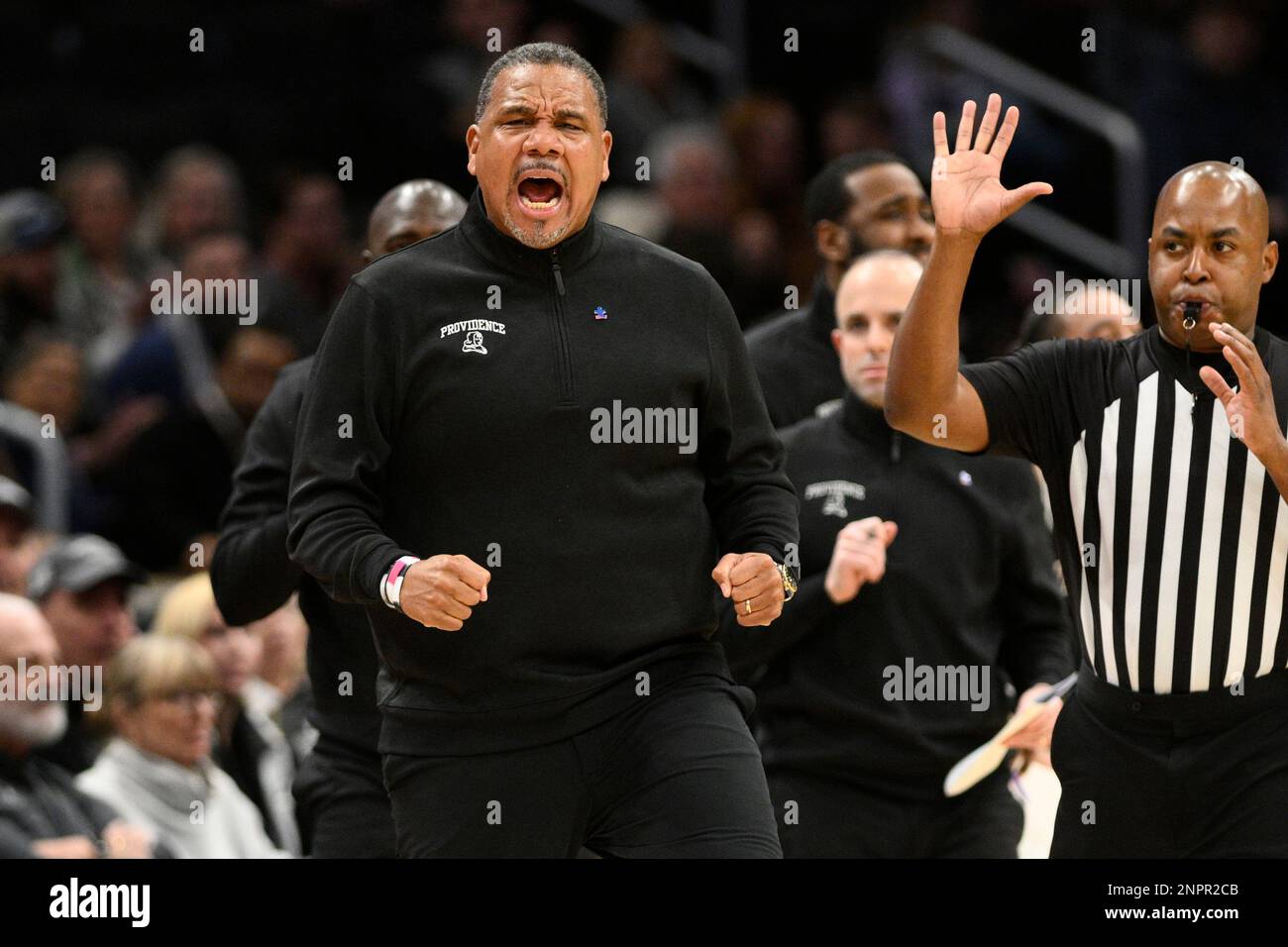 Providence head coach Ed Cooley reacts during the first half of an NCAA ...