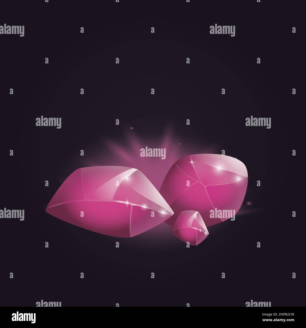 Crystals and natural minerals. Cartoon Magic Gemstones. Game assets ...