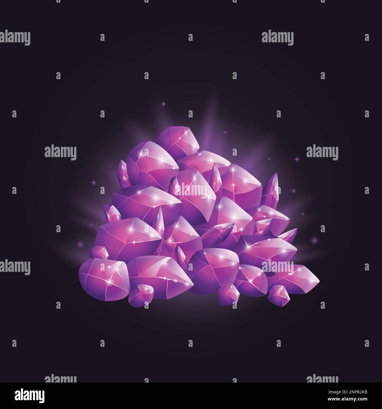 Crystals and natural minerals. Cartoon Magic Gemstones. Game assets ...