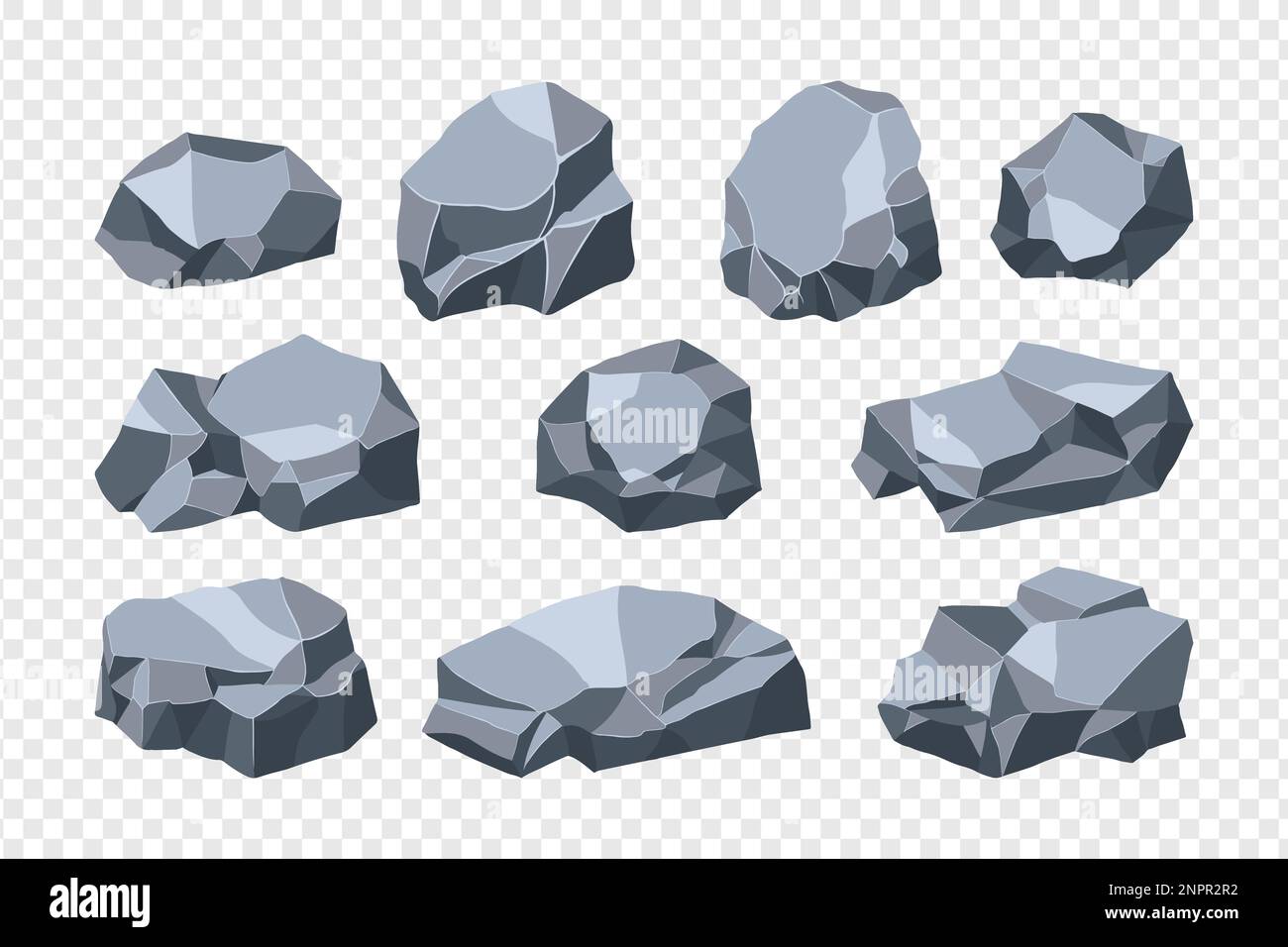 Rock and stones set. Different shape boulder collection. vector ...