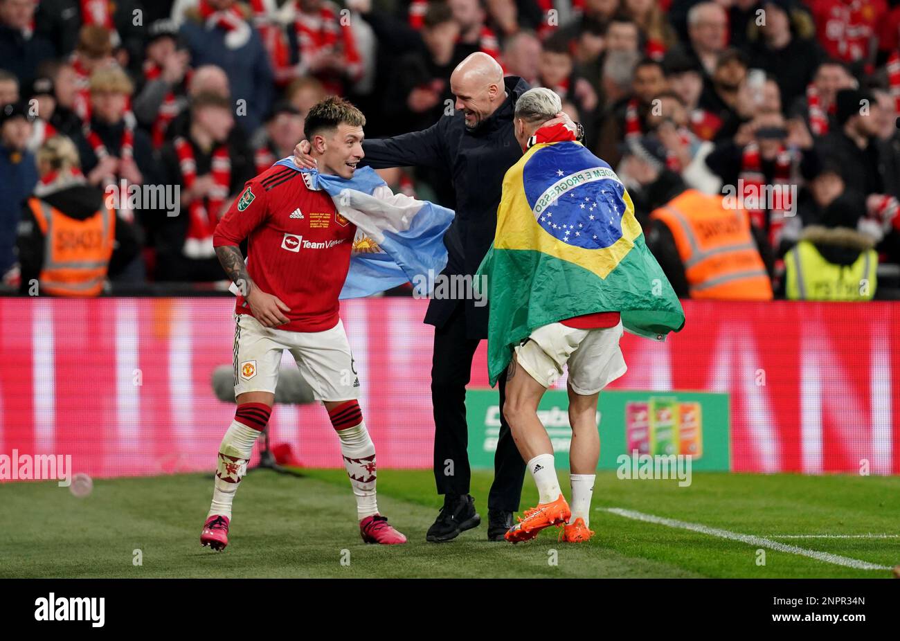 Manchester United Manager Erik Ten Hag Centre Celebrates With