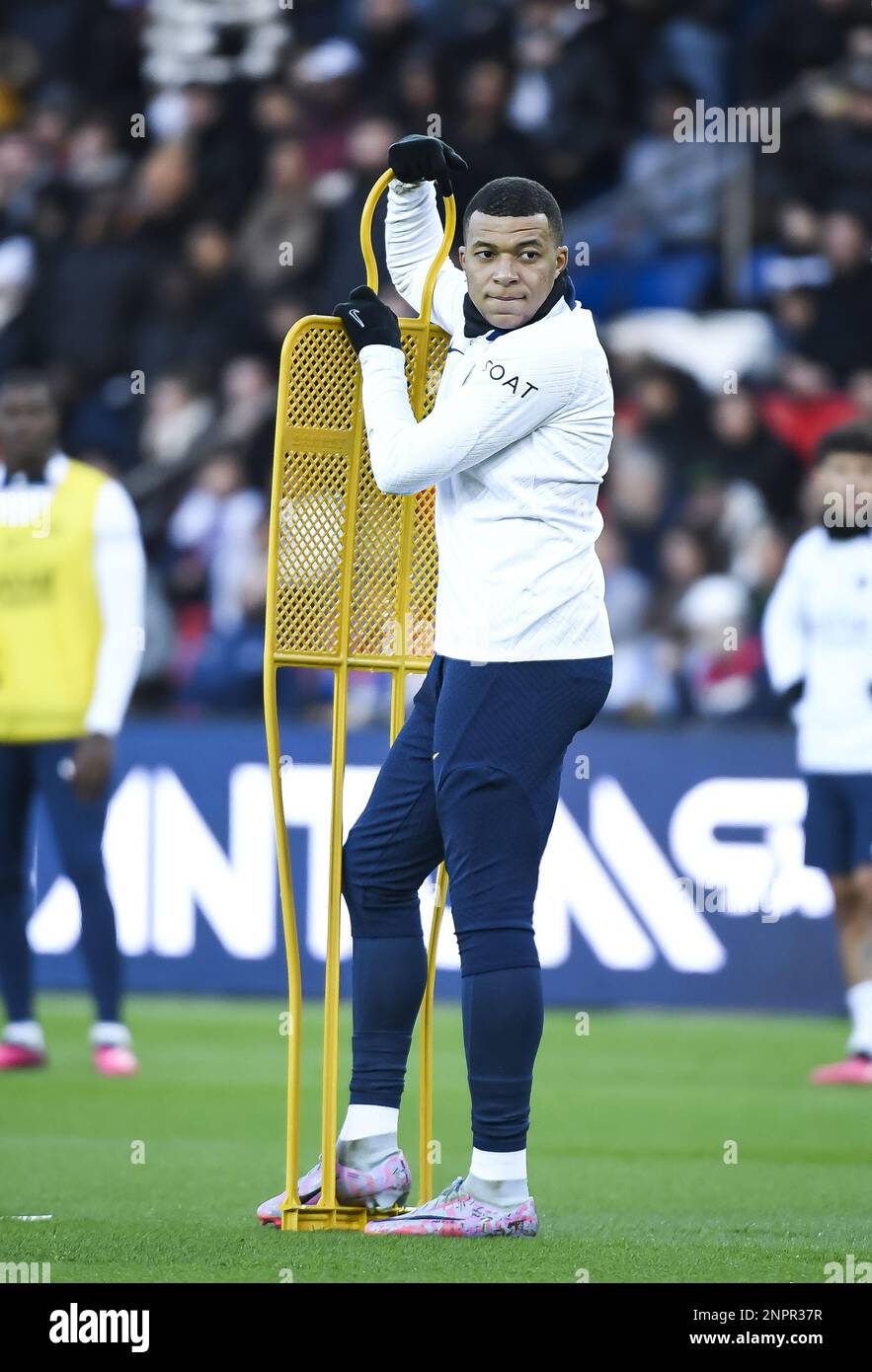Kylian Mbappe during the public training of the Paris Saint-Germain ...