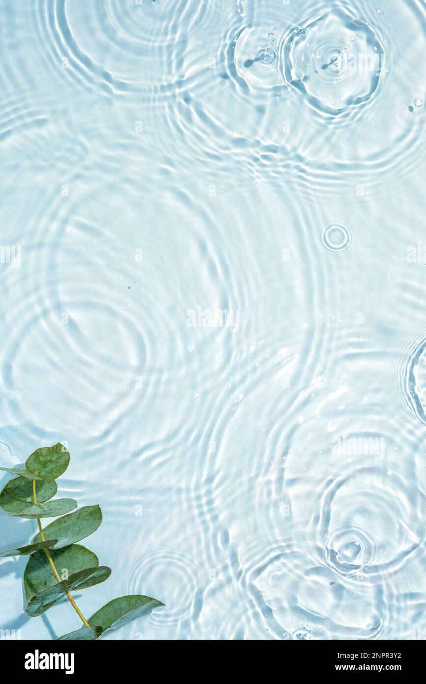 Blue water texture, surface with rings and ripples. Spa concept ...