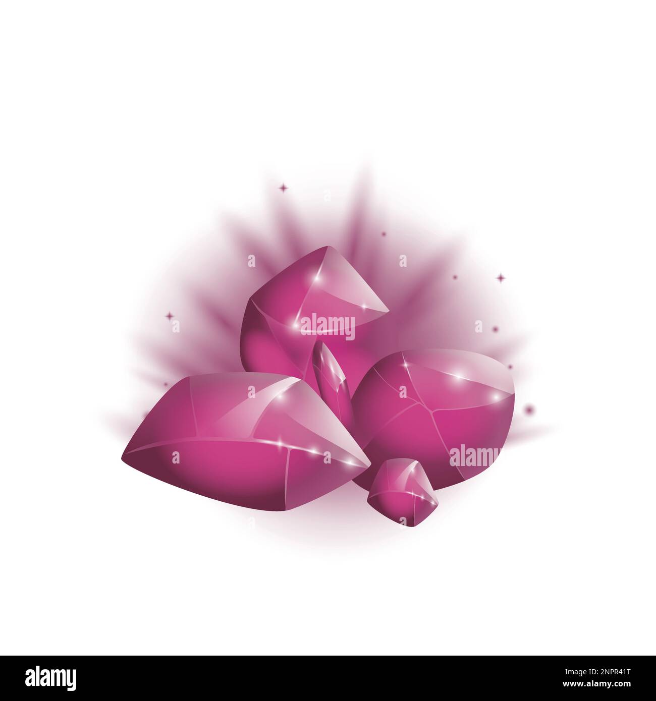 Crystals and natural minerals. Cartoon Magic Gemstones. Game assets ...