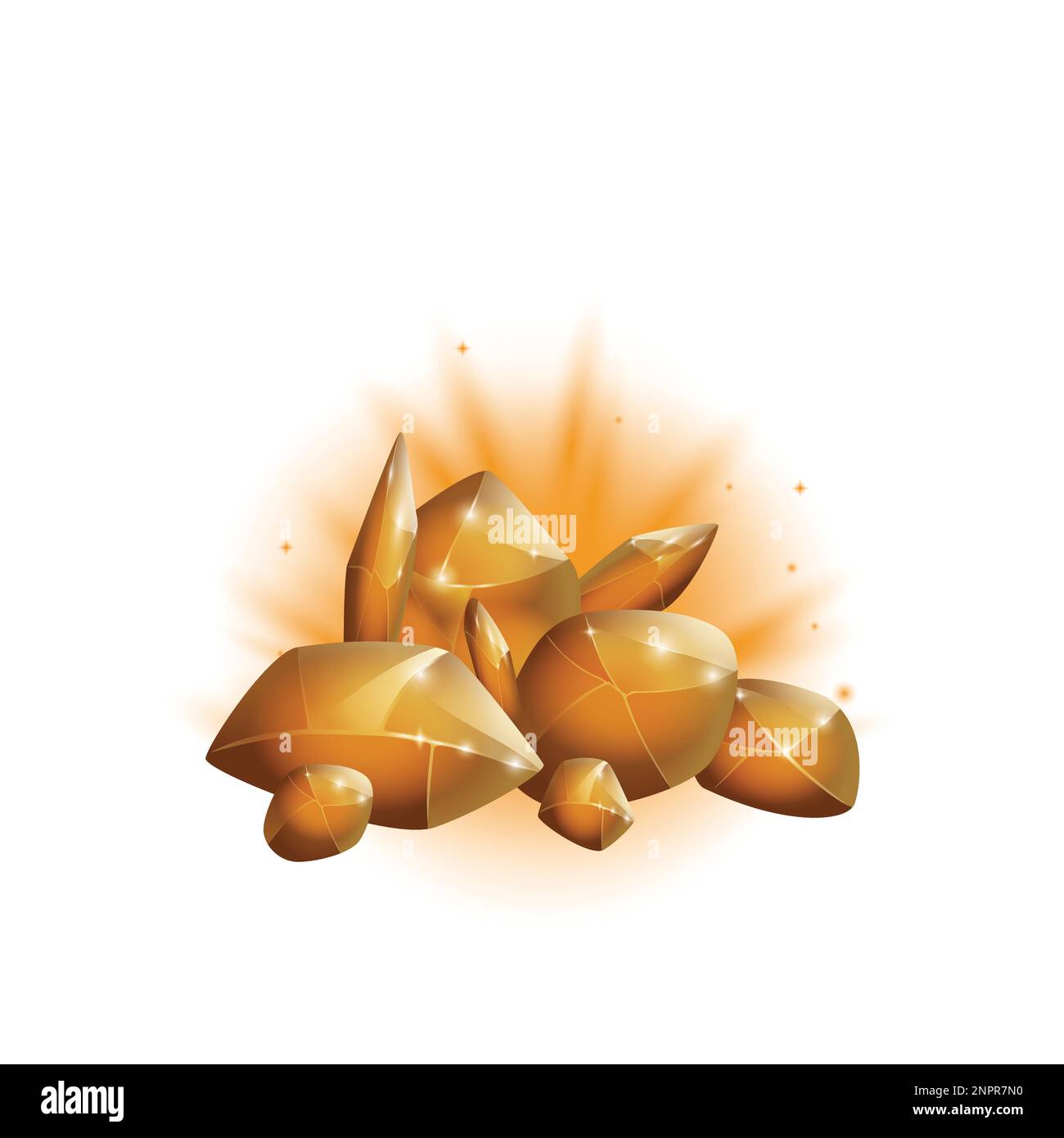 Crystals and natural minerals. Cartoon Magic Gemstones. Game assets ...