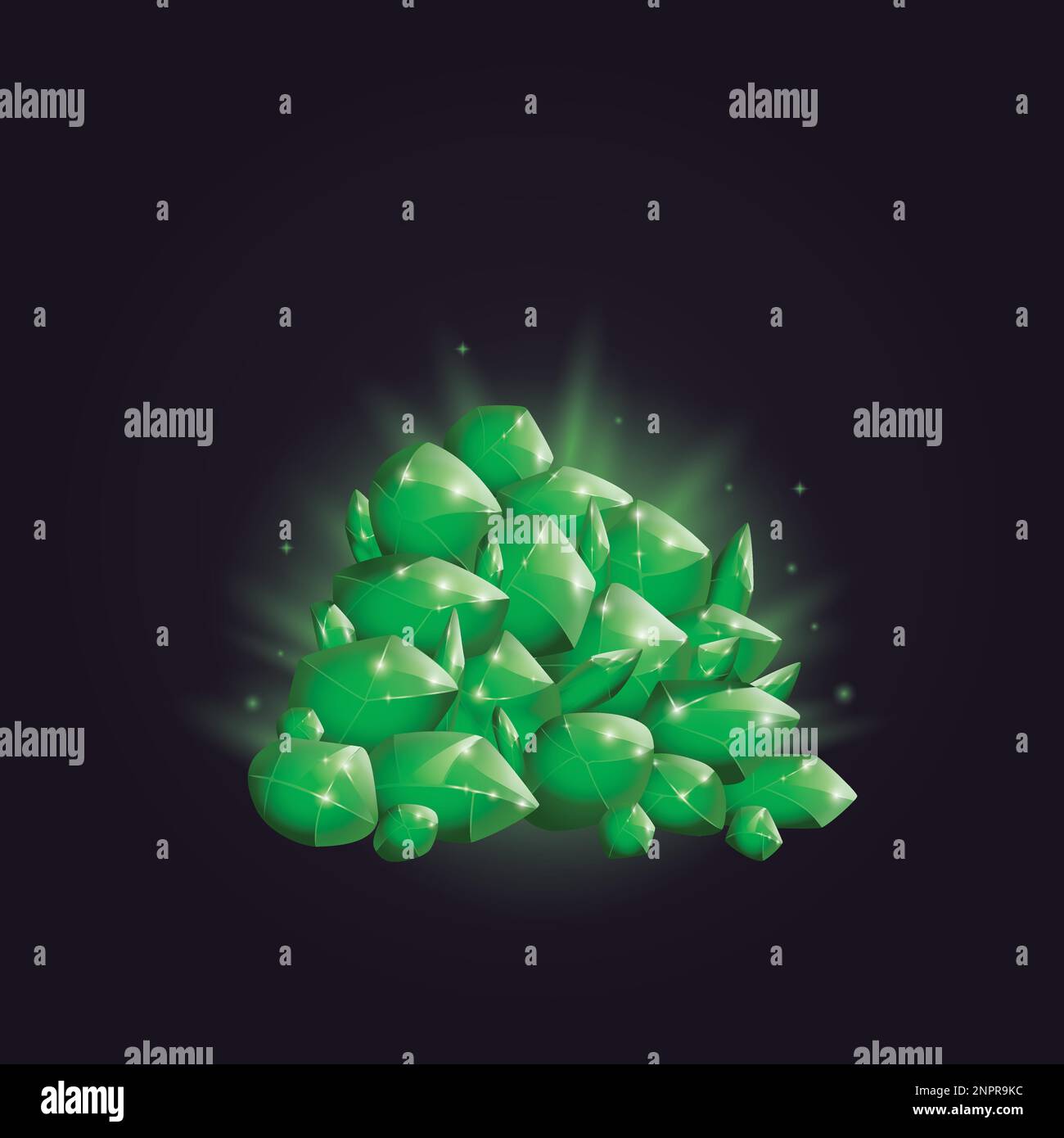 Crystals and natural minerals. Cartoon Magic Gemstones. Game assets ...